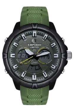 Venezia 1334 B Digital Dual Time Watch (Military Green Strap) - Luxury ...